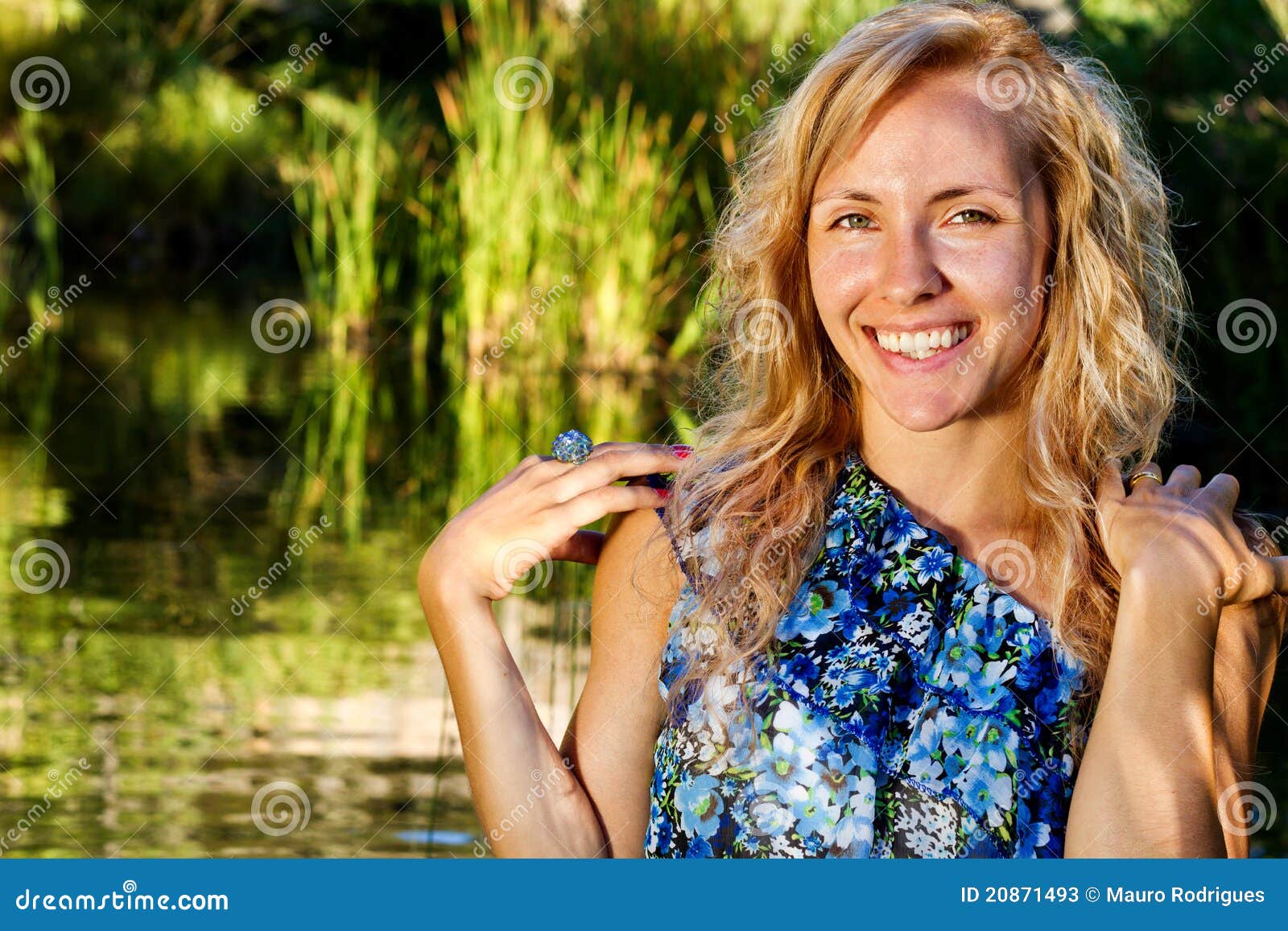 Beautiful Young Girl on the River Stock Image - Image of forest ...