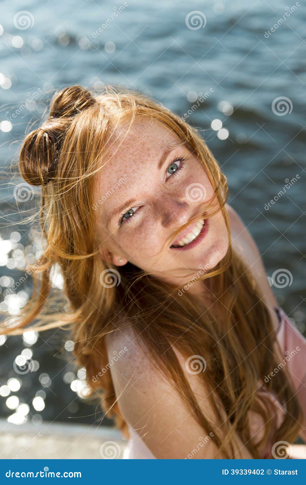 Beautiful Young Girl on River Stock Photo - Image of attractive ...