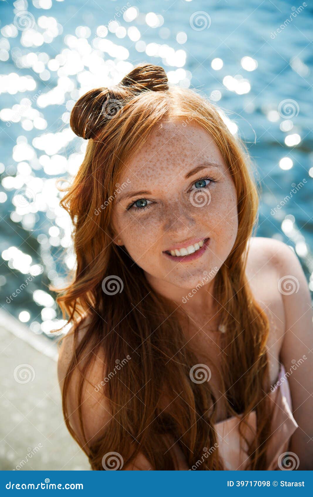 Beautiful Young Girl on River. Stock Photo - Image of attractive ...
