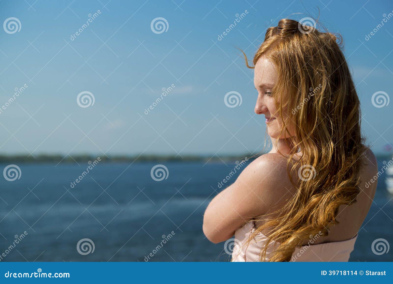 Beautiful Young Girl on River Stock Photo - Image of nature, colors ...