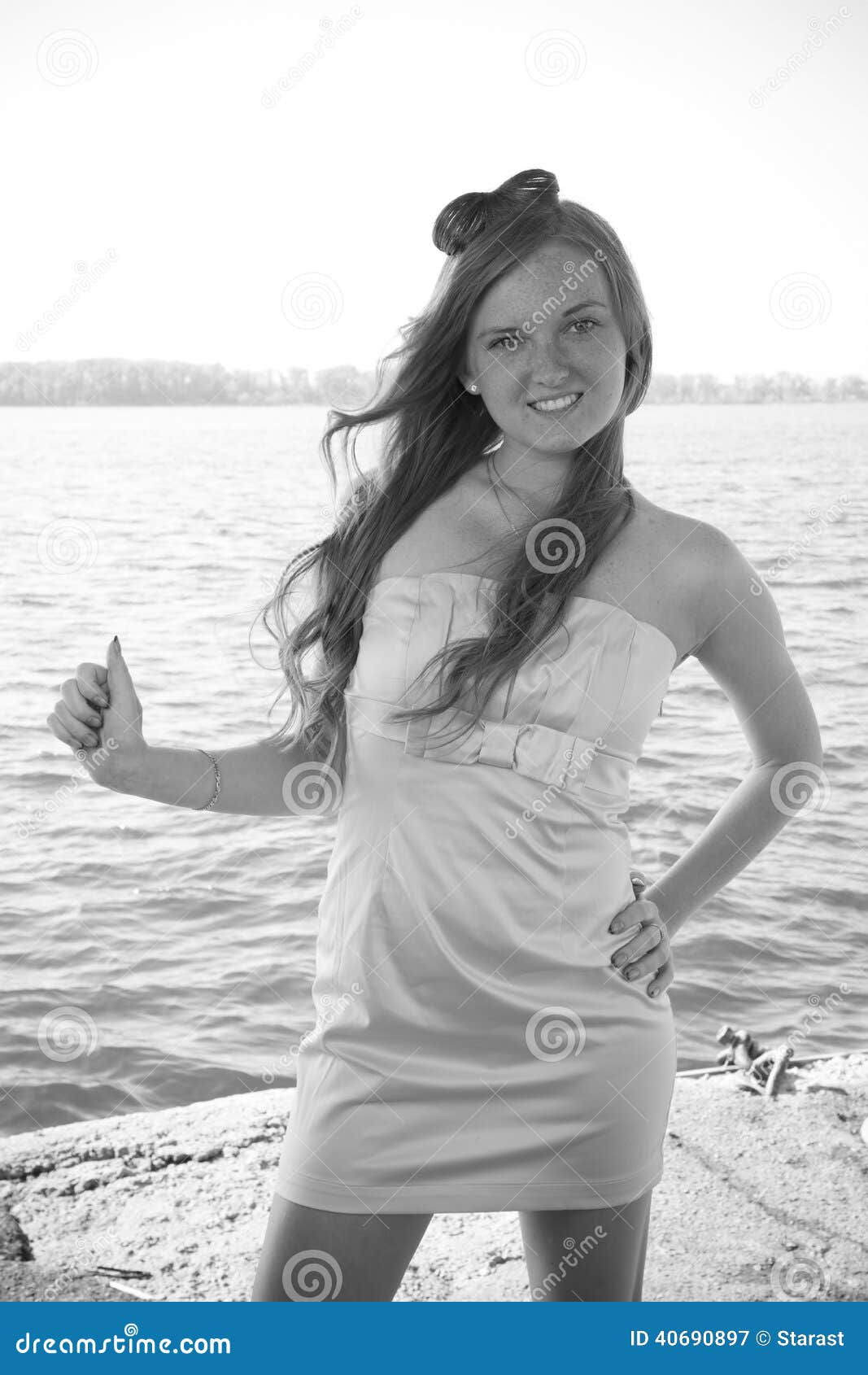 Beautiful Young Girl on River Stock Image - Image of portrait, perfect ...