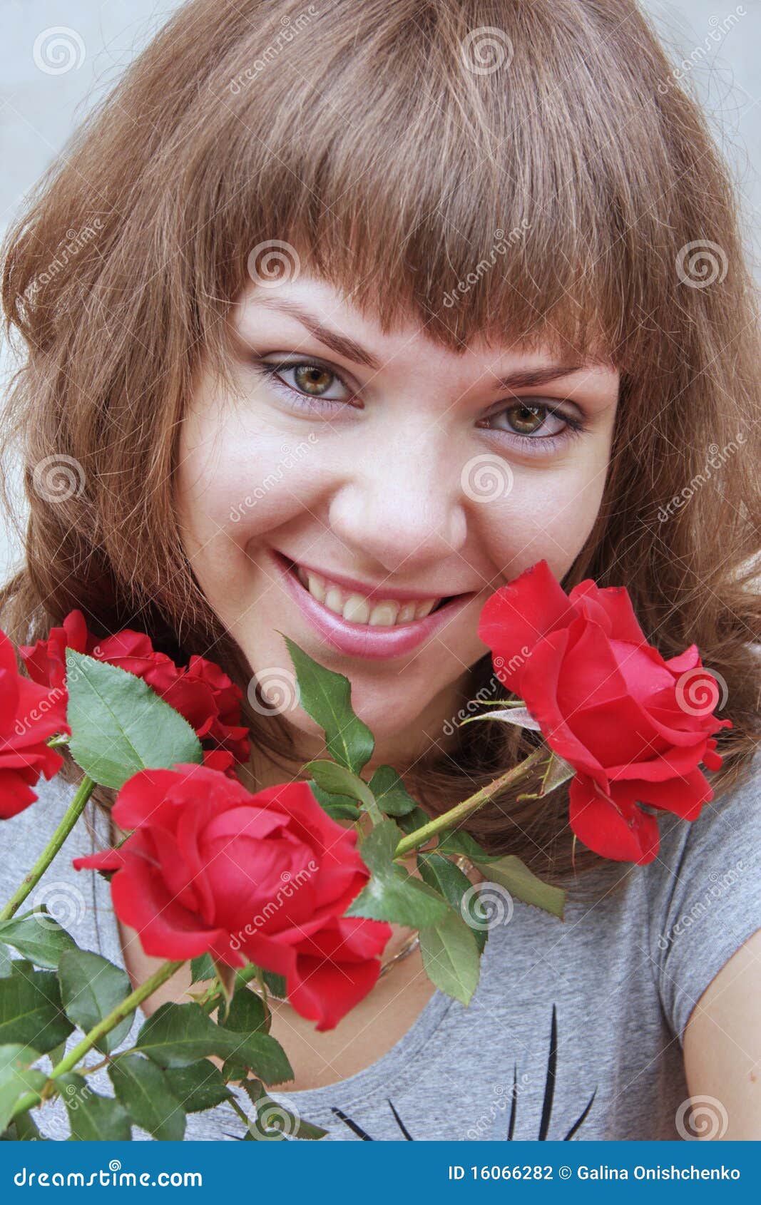 Beautiful Young Girl with Roses Stock Photo - Image of girl, nature ...