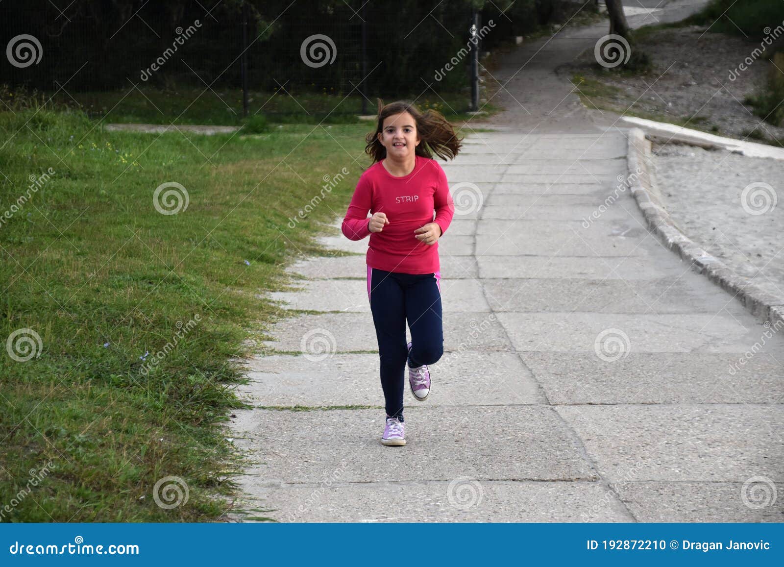 Beautiful Young Girl is Running Stock Photo - Image of looking, brown ...