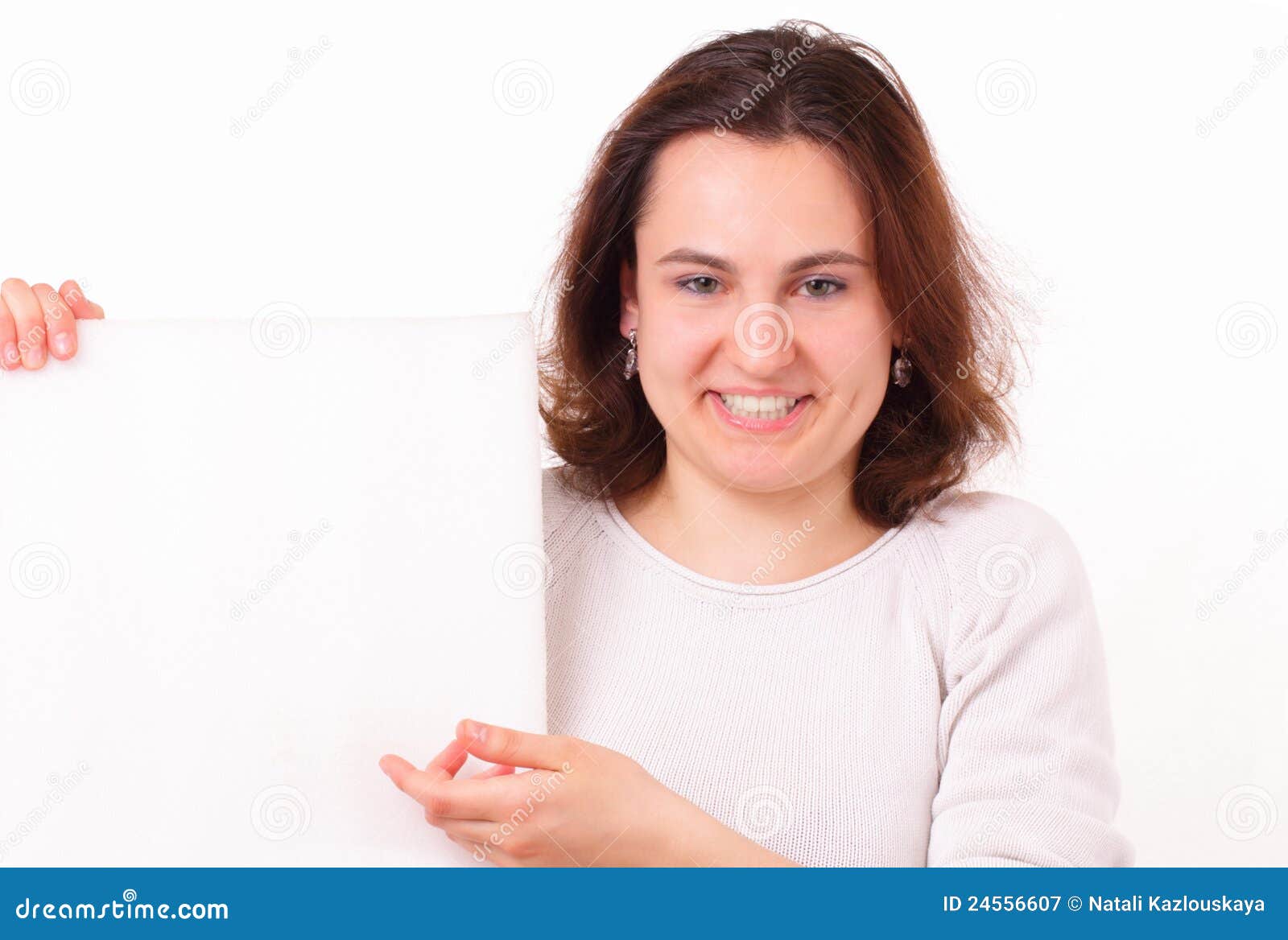 Beautiful Young Girl with a Sheet of Paper Stock Image - Image of face ...