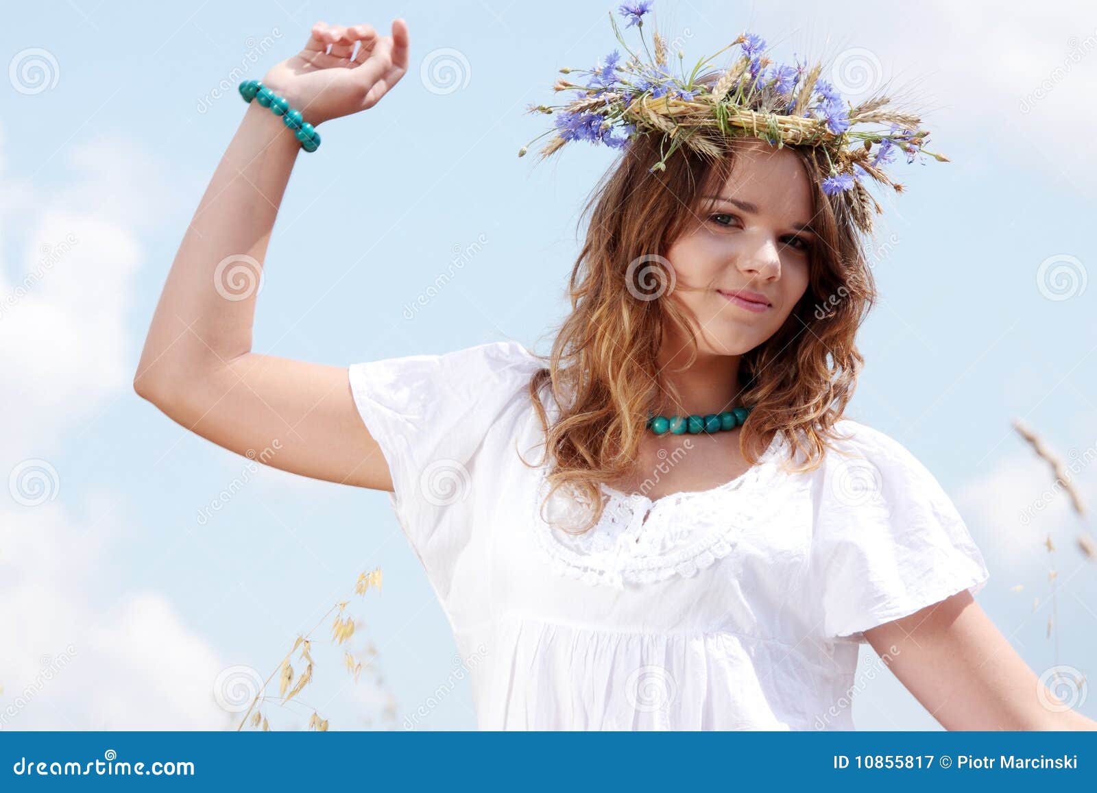 Beautiful Young Girl in Summer Field Stock Image - Image of countryside ...