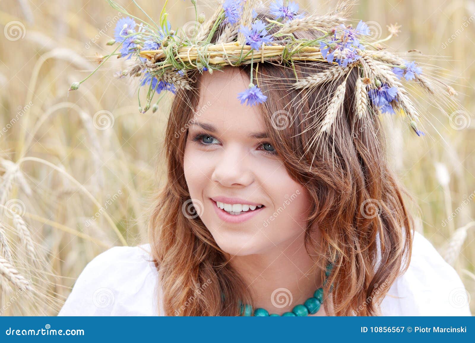 Beautiful Young Girl in Summer Field Stock Image - Image of field ...