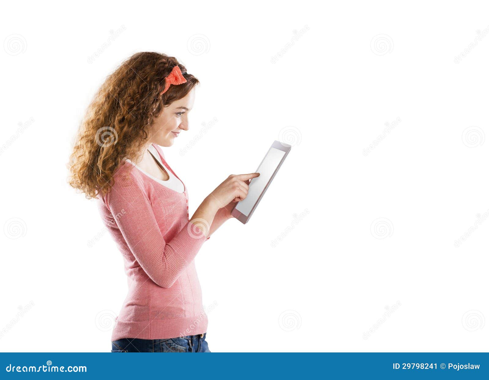 Girl with tablet stock image. Image of computer, social - 29798241