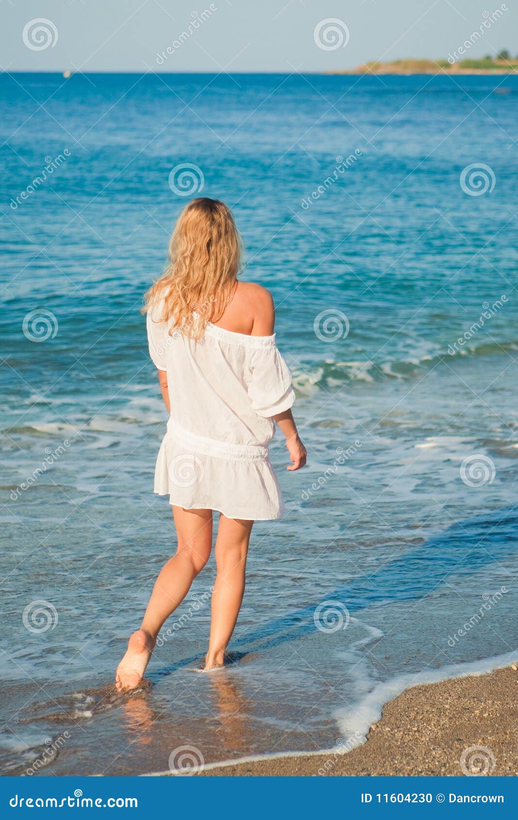 Beautiful Young Girl Walk on the Beach Stock Photo - Image of nature ...