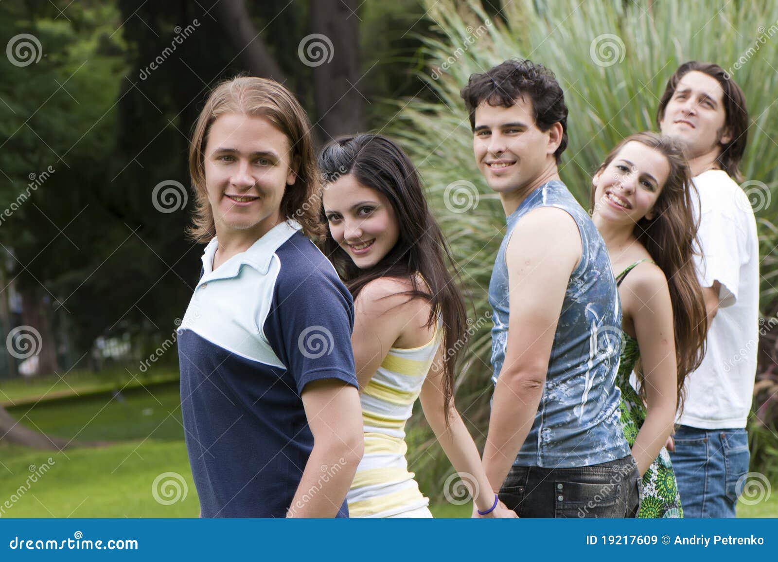Beautiful Young Guy and Friends Group Stock Image - Image of ...