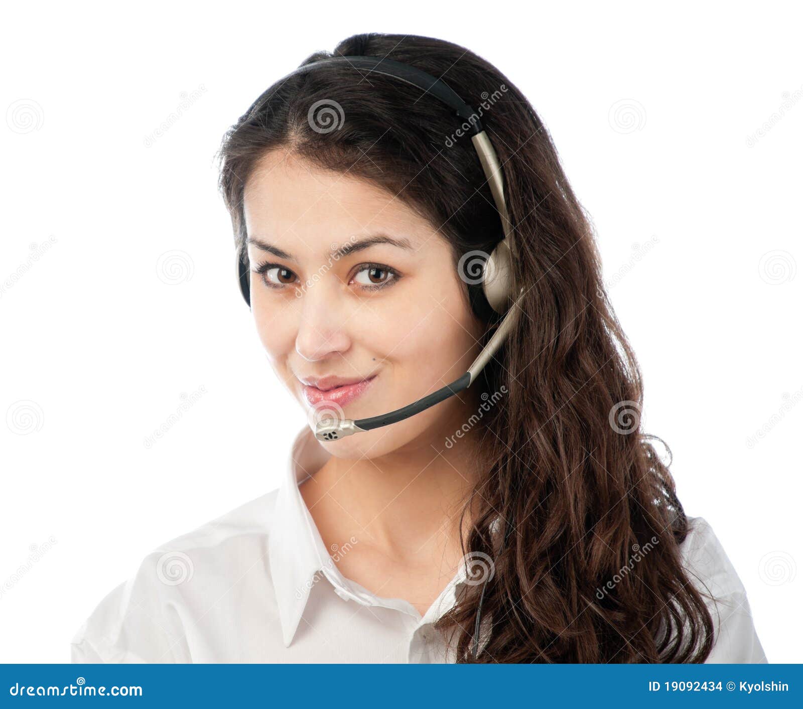 Beautiful Young Helpdesk Operator Stock Photo - Image of caucasian ...