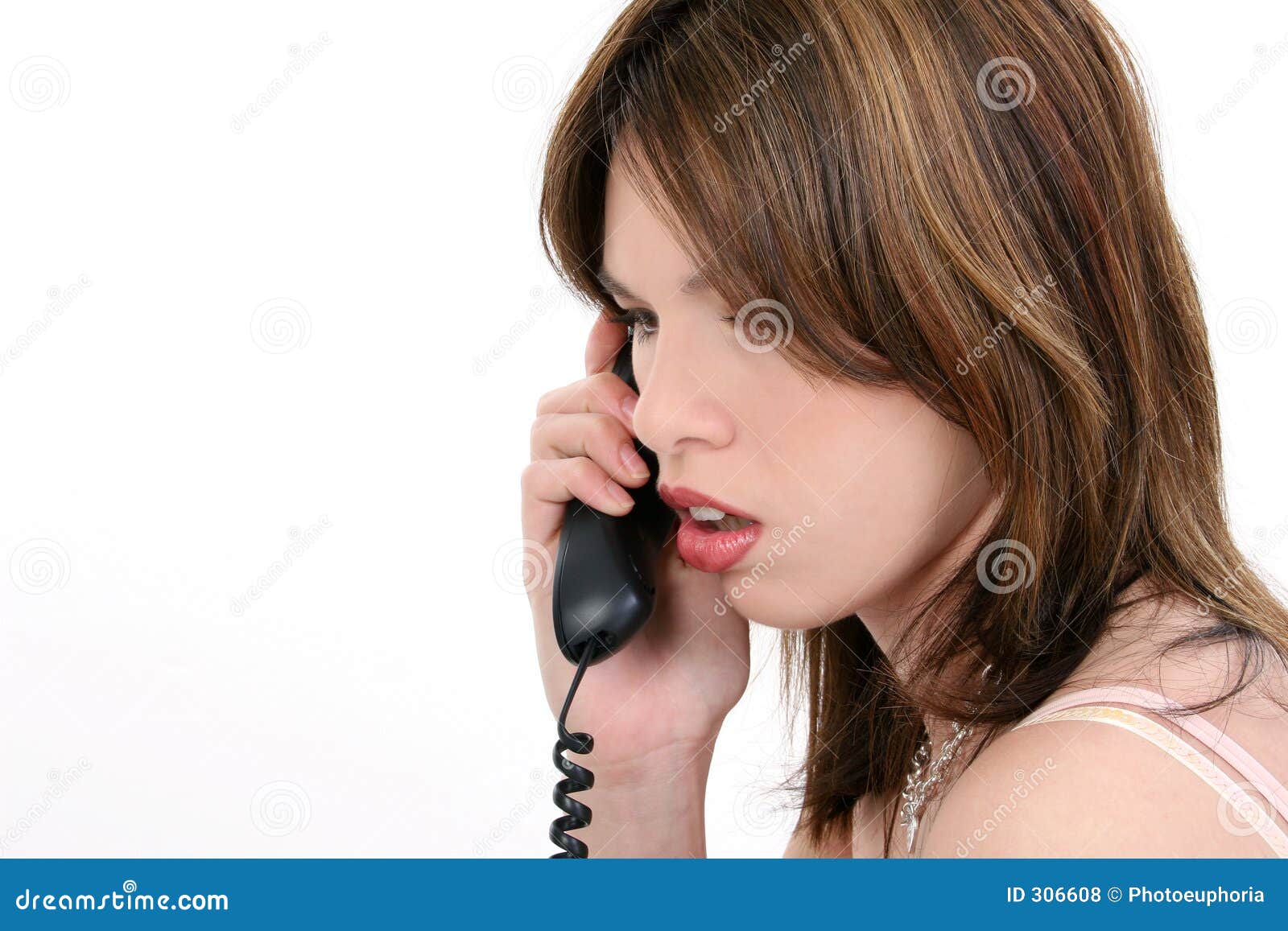 Beautiful Young Hispanic Woman on Phone Stock Photo - Image of ...