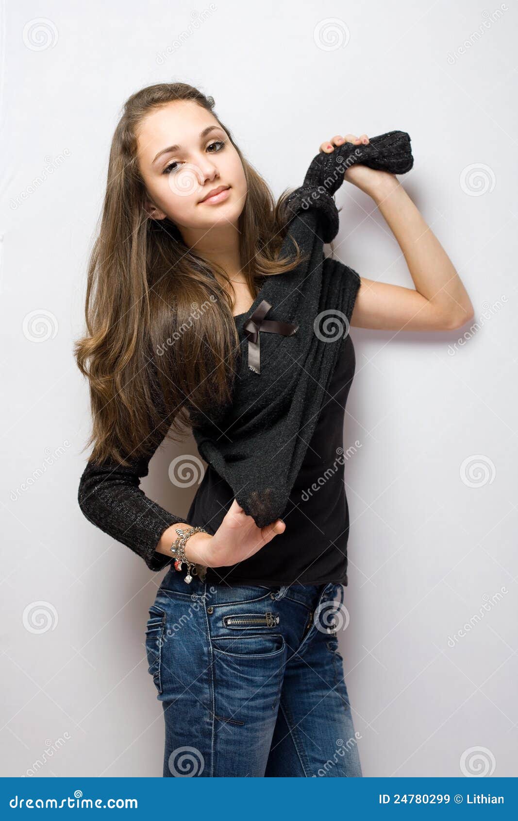 Beautiful Young Jeans Model. Stock Image - Image of attractive ...