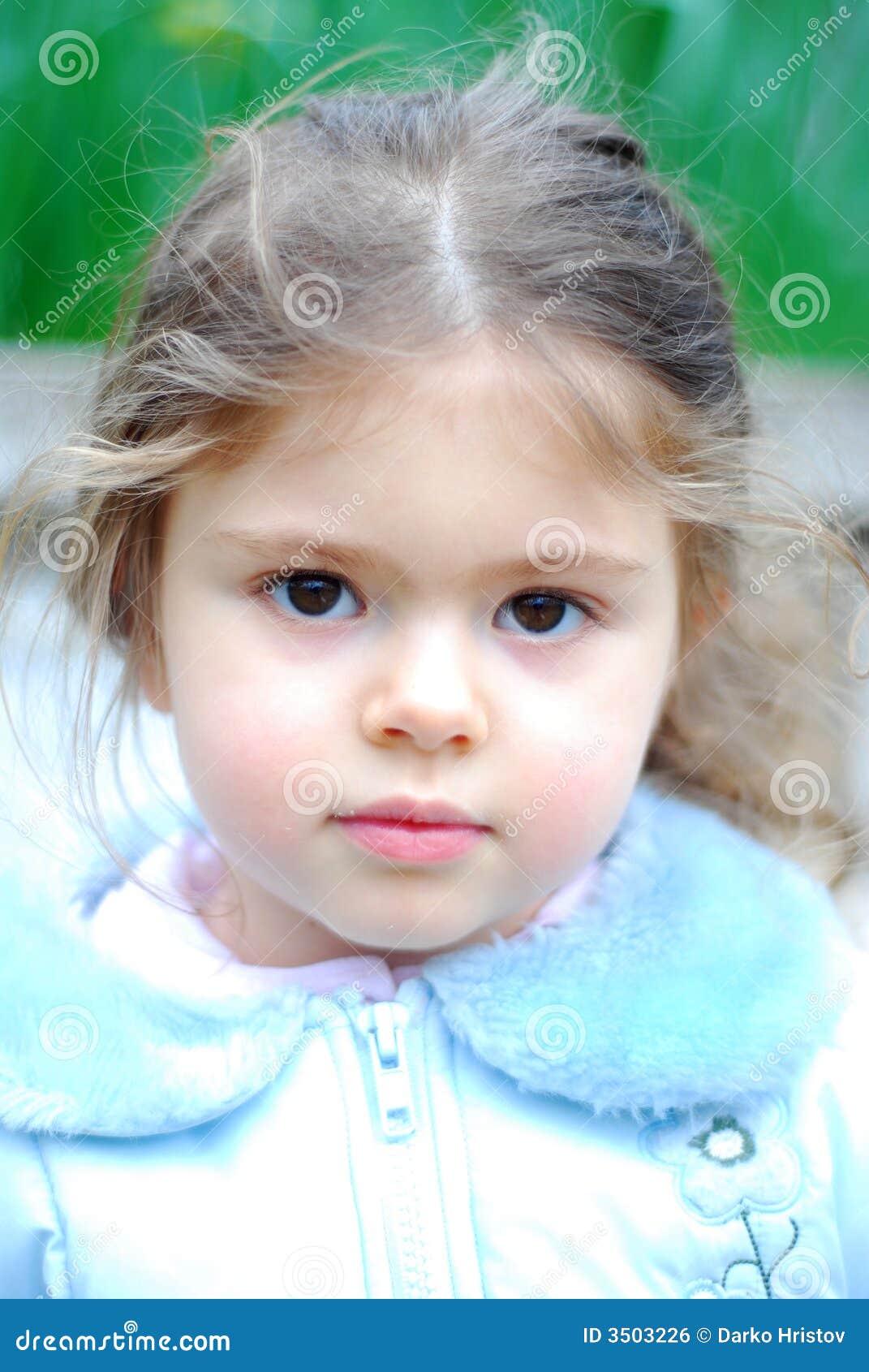 Beautiful young kid girl stock photo. Image of green, hair - 3503226