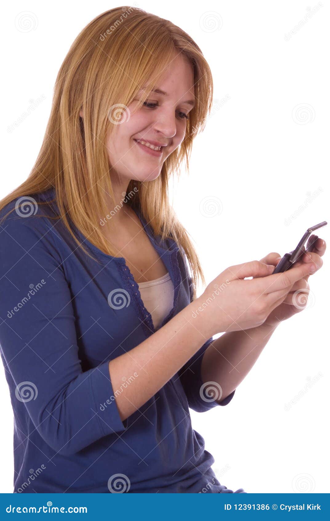 Beautiful Young Lady with Cell Phone Stock Photo - Image of expression ...