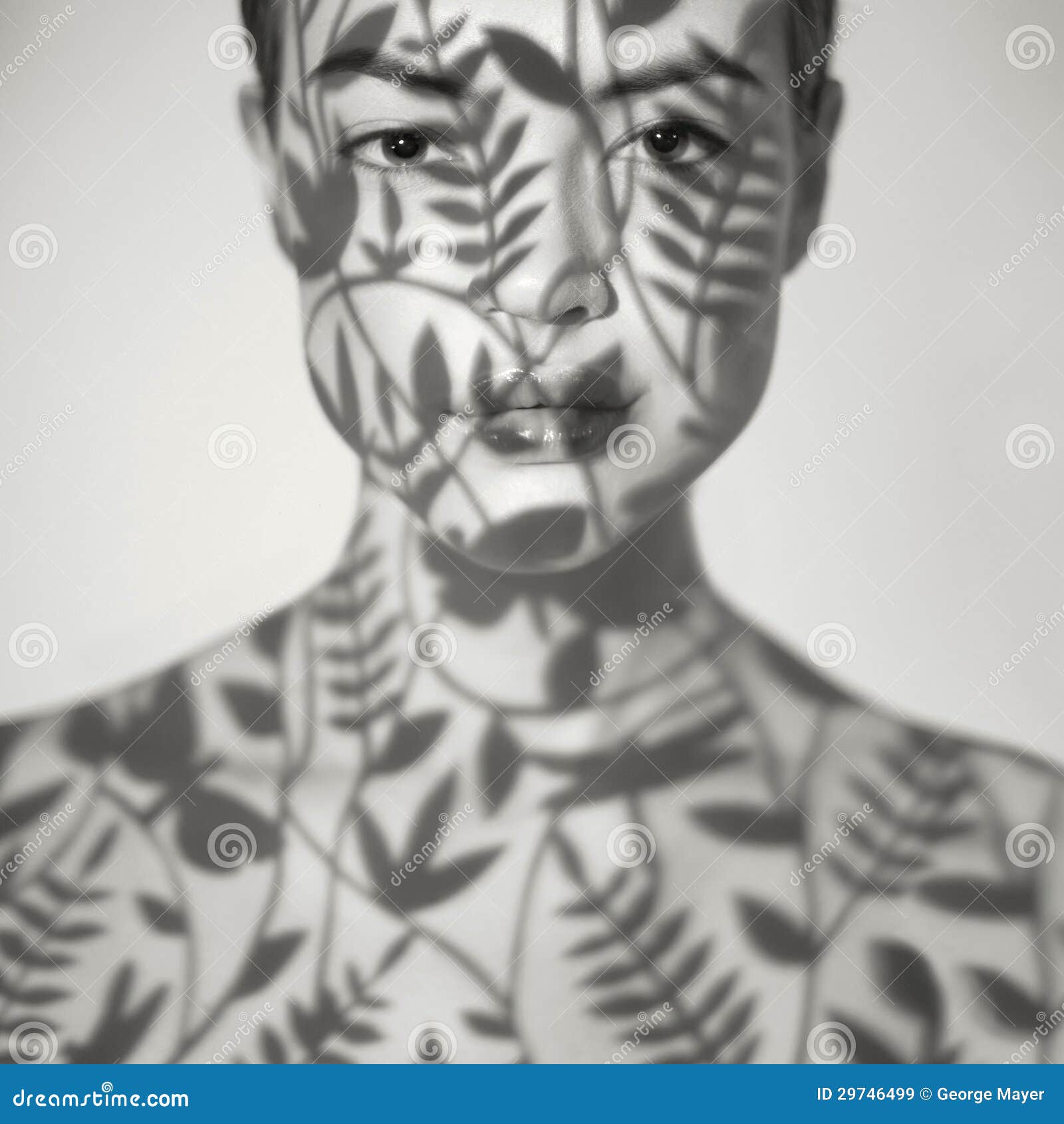 Beautiful Lady with Floral Pattern on Face Stock Image - Image of ...