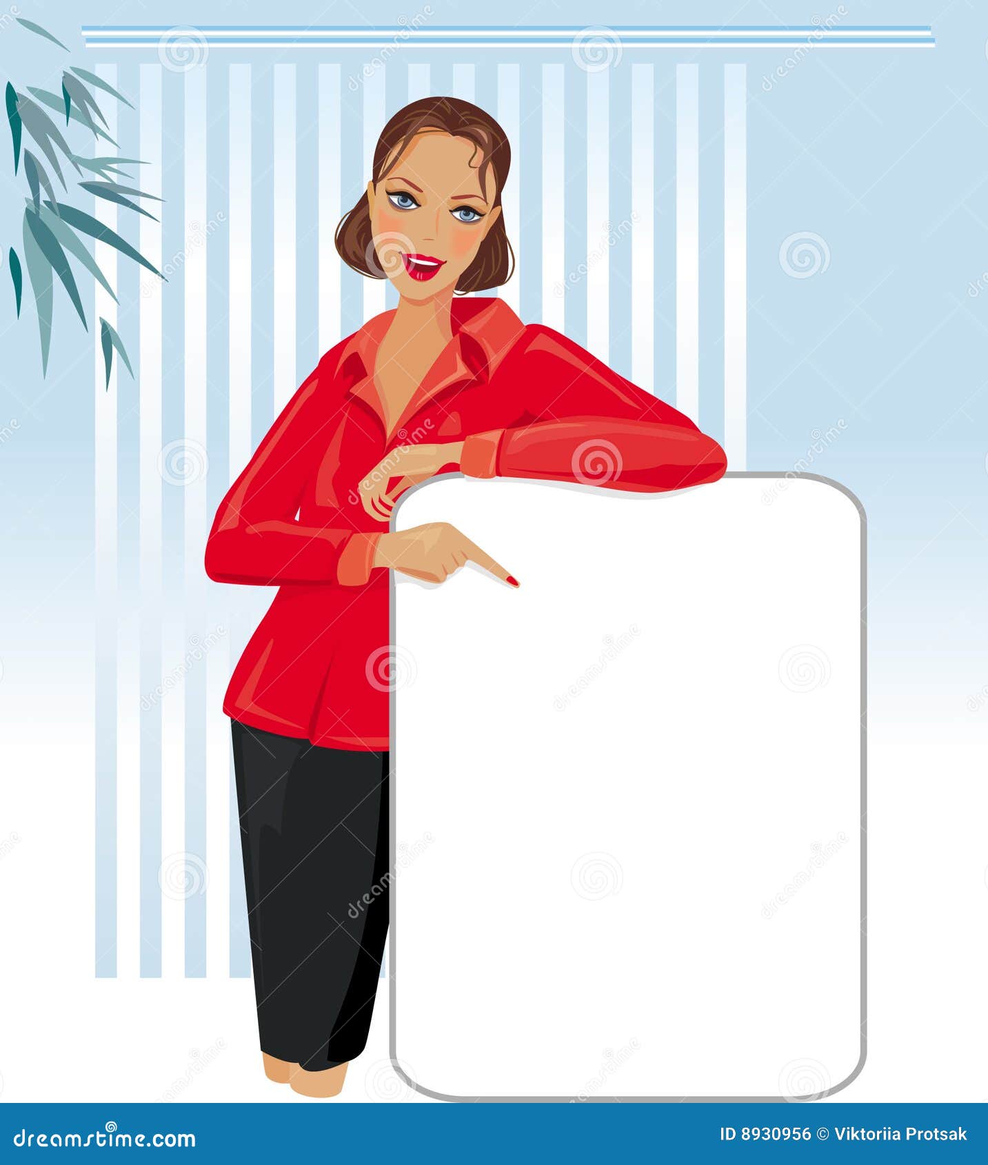 Beautiful Young Lady Giving Presentation Stock Illustration ...