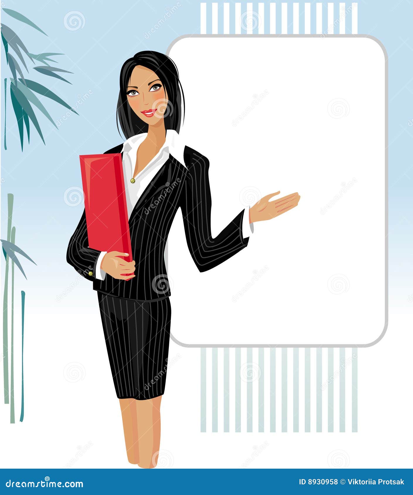 Beautiful Young Lady Giving Presentation Stock Vector - Illustration of ...