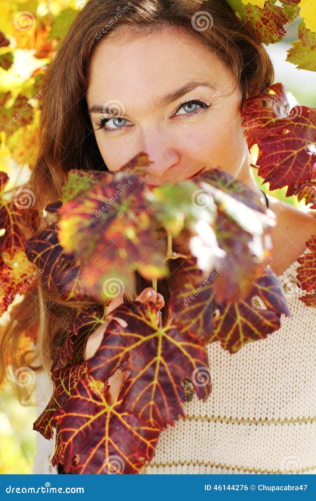 Beautiful Young Lady in Grape Vineyard Stock Photo - Image of model ...