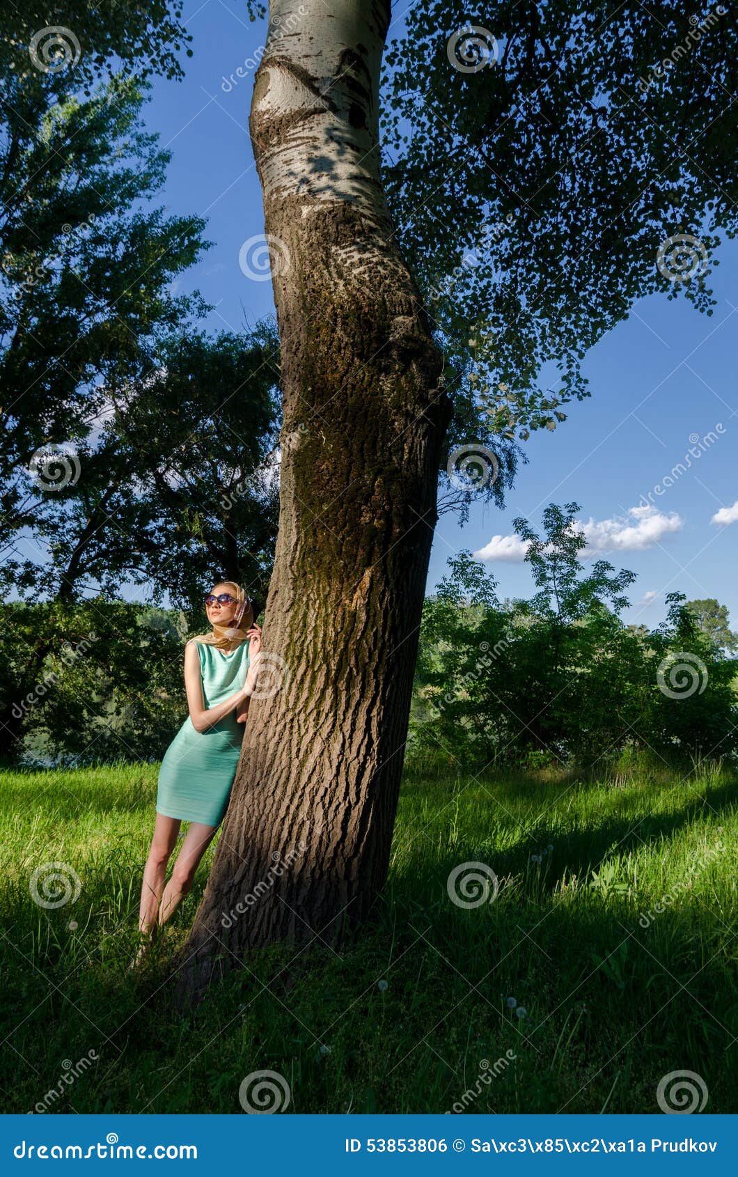 Beautiful Young Lady Having Fun in Spring Forest on Sunny Spring Day ...