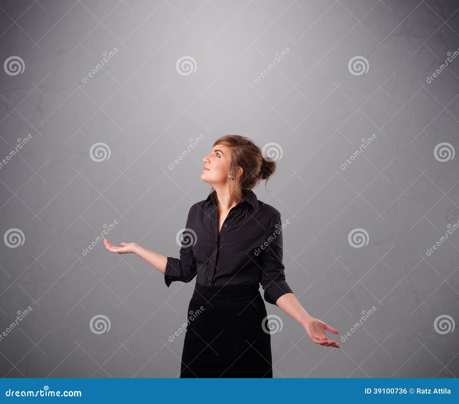 Beautiful Young Lady Juggling with Copy Space Stock Photo - Image of ...