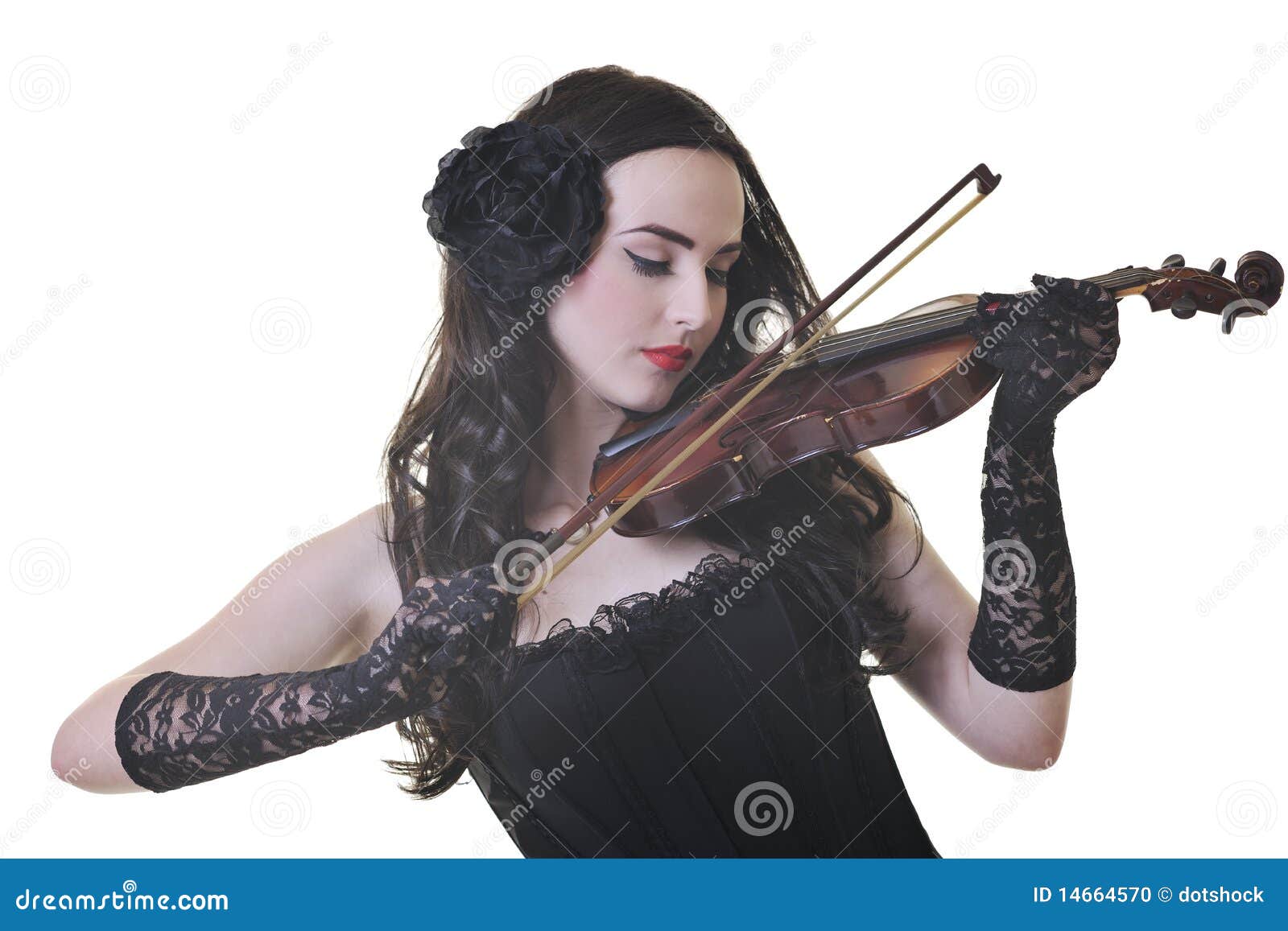 Beautiful Young Lady Play Violin Stock Photo - Image of relax, female ...