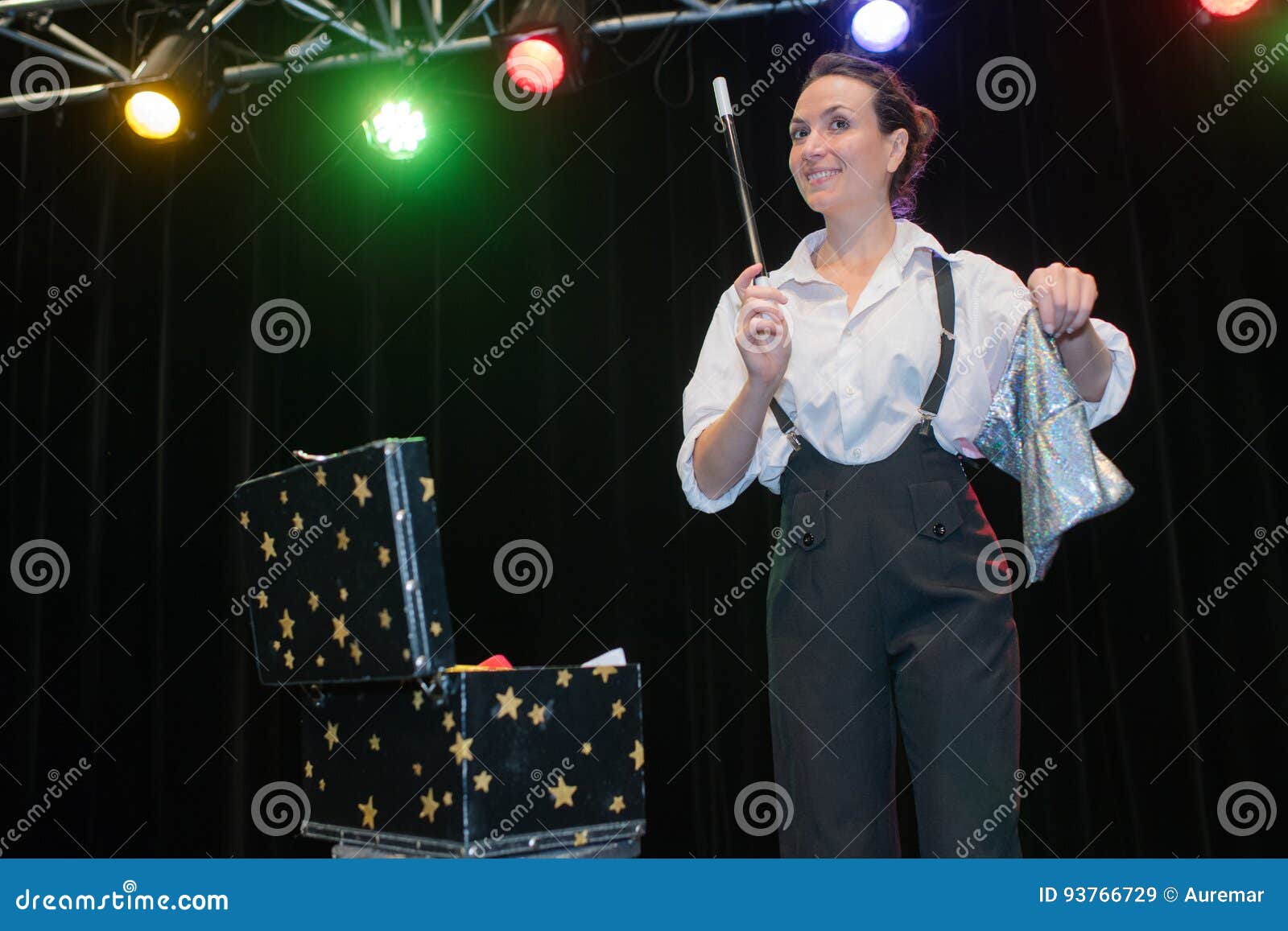 Beautiful Young Magician with Magic Wand Stock Image - Image of pretty ...