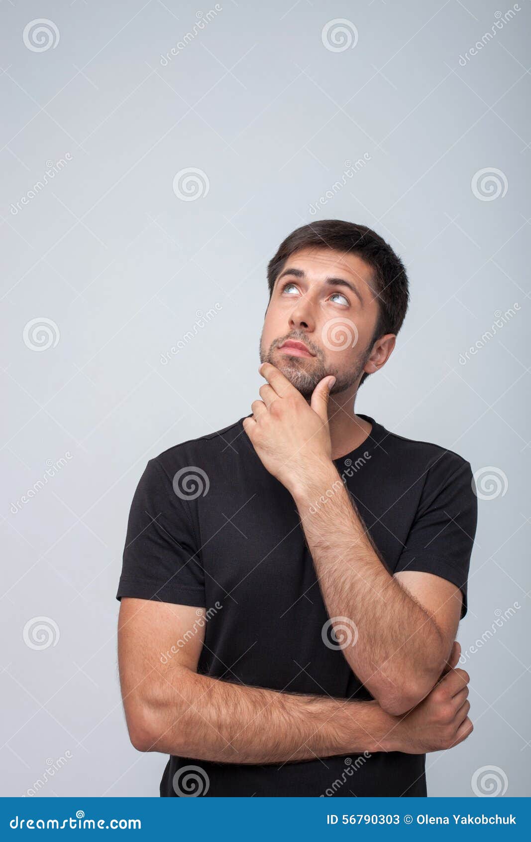 Beautiful Young Man is Planning Something Stock Image - Image of ...