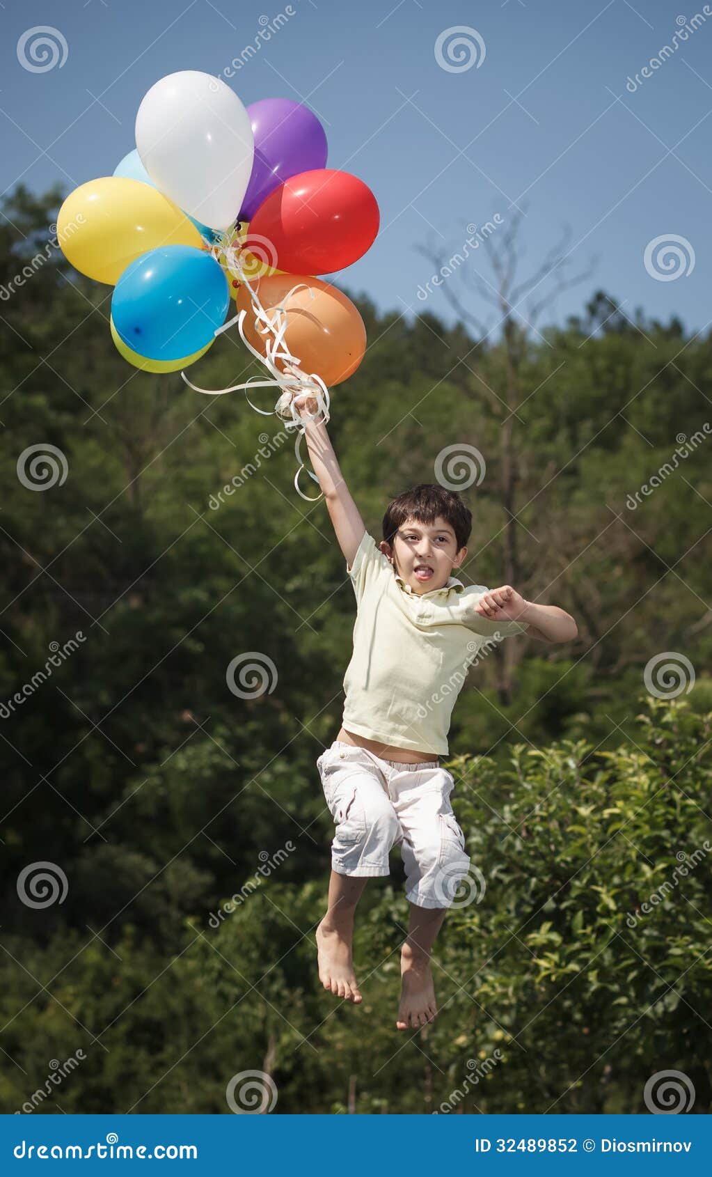 Beautiful Young Man in a Spring Field with Lots of Stock Photo - Image ...