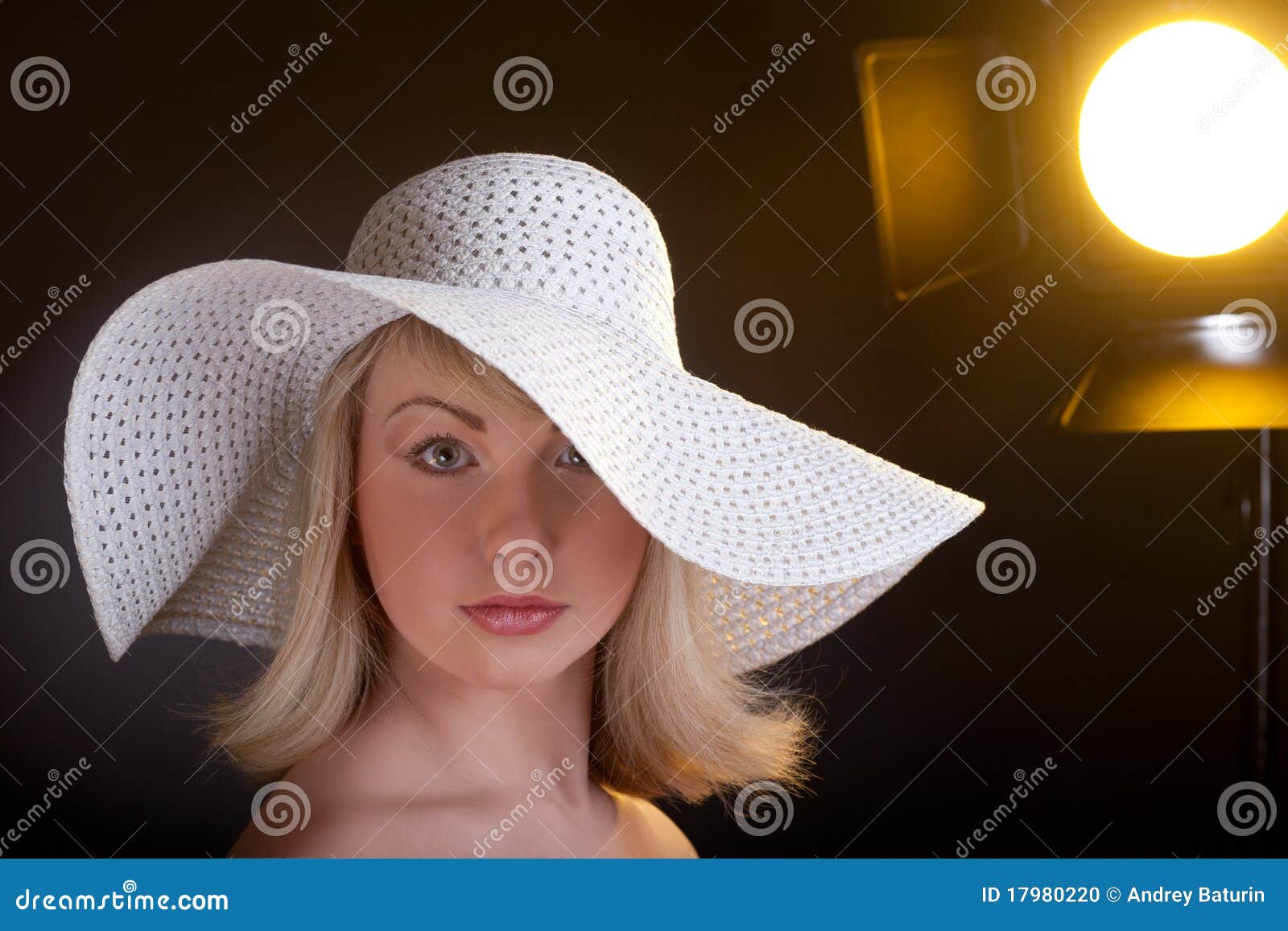 Beautiful Young Model in Hat Stock Photo - Image of closeup, people ...