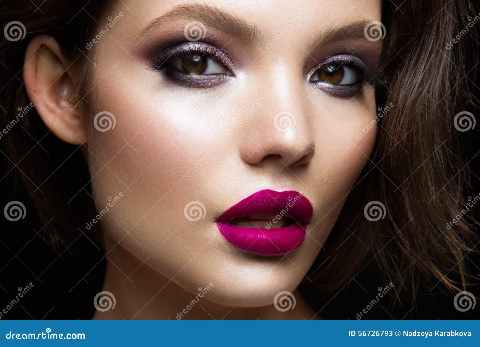 Beautiful Young Model with Pink Lips Stock Image - Image of beautiful ...