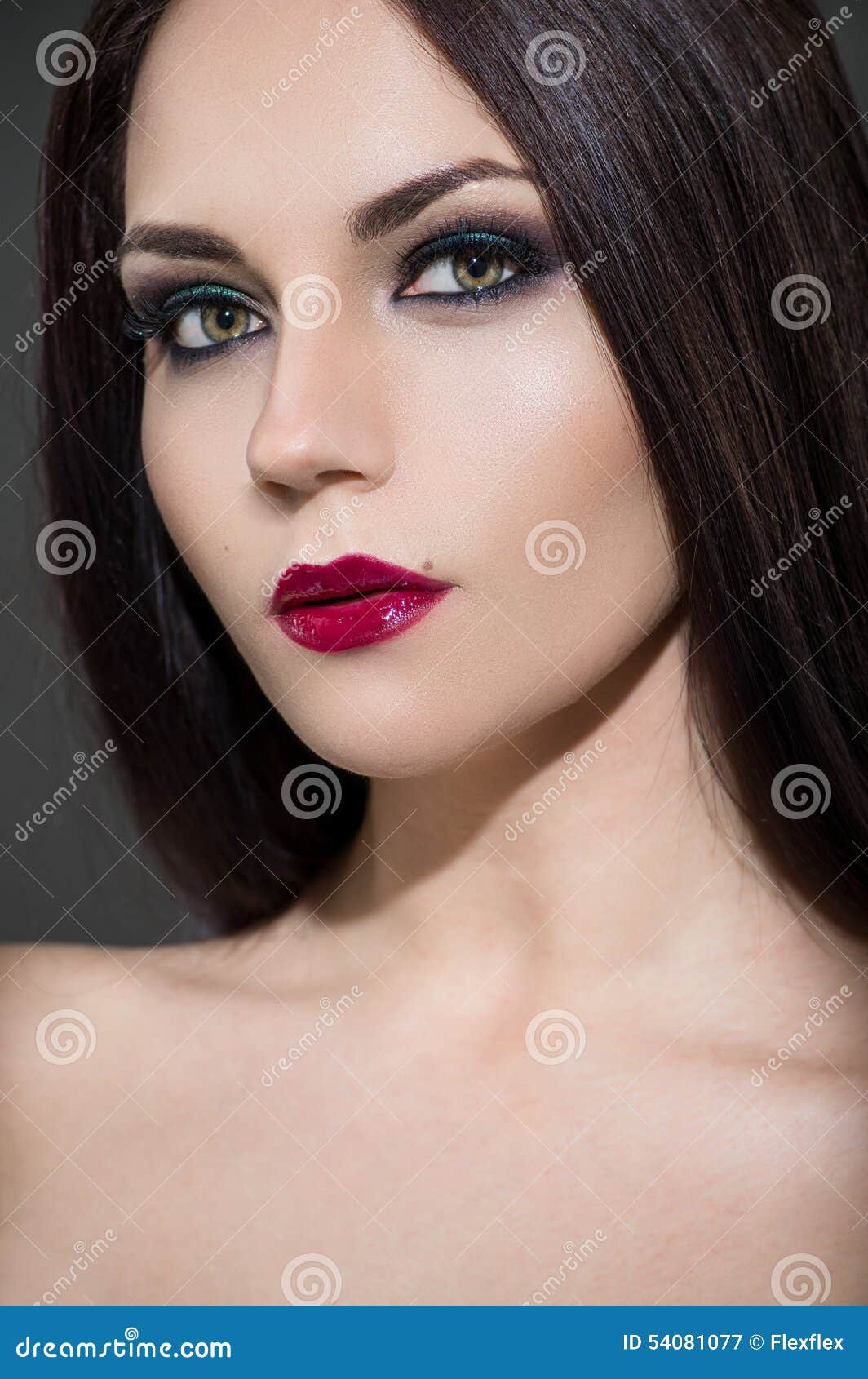 Beautiful Young Model with Red Lips Stock Image - Image of glamour ...
