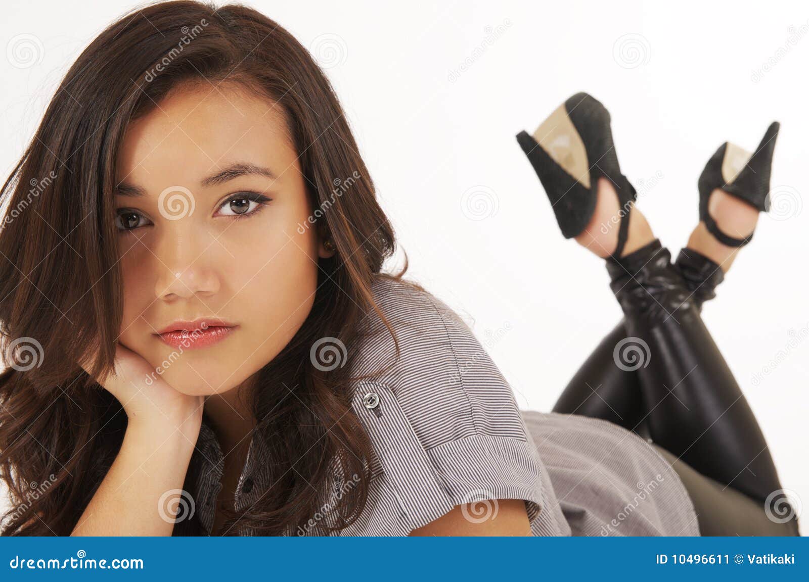 Beautiful Young Model in the Studio Stock Image - Image of closeup ...