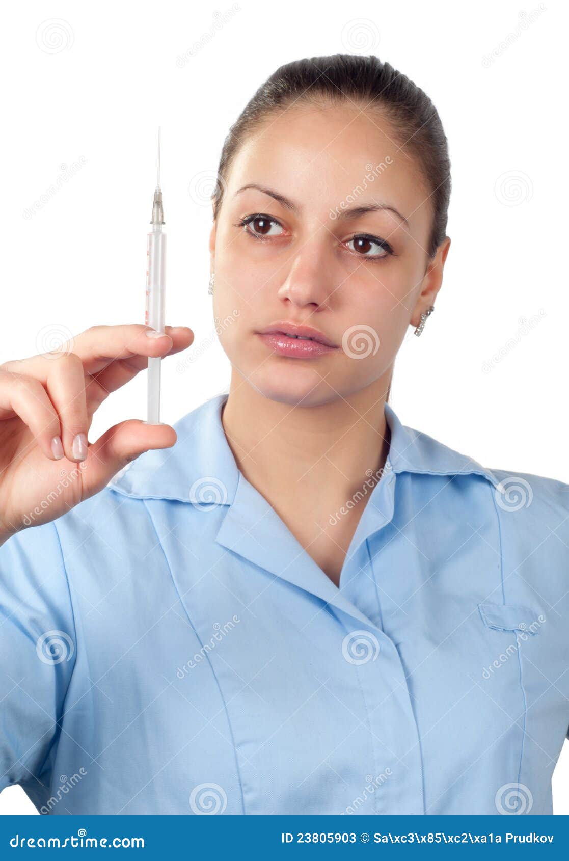 Beautiful Young Nurse Holding Injection Stock Image - Image of doctor ...