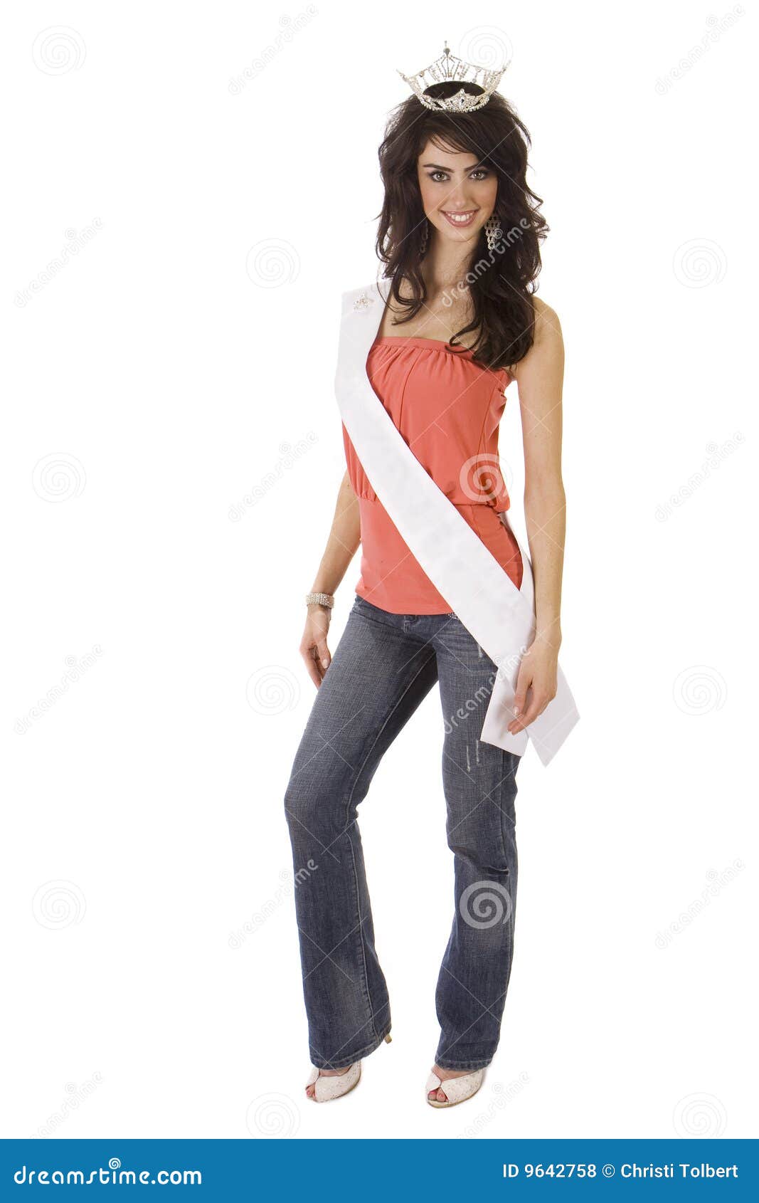 Beautiful Young Pageant Winner Stock Photo - Image of gorgeous, dark ...