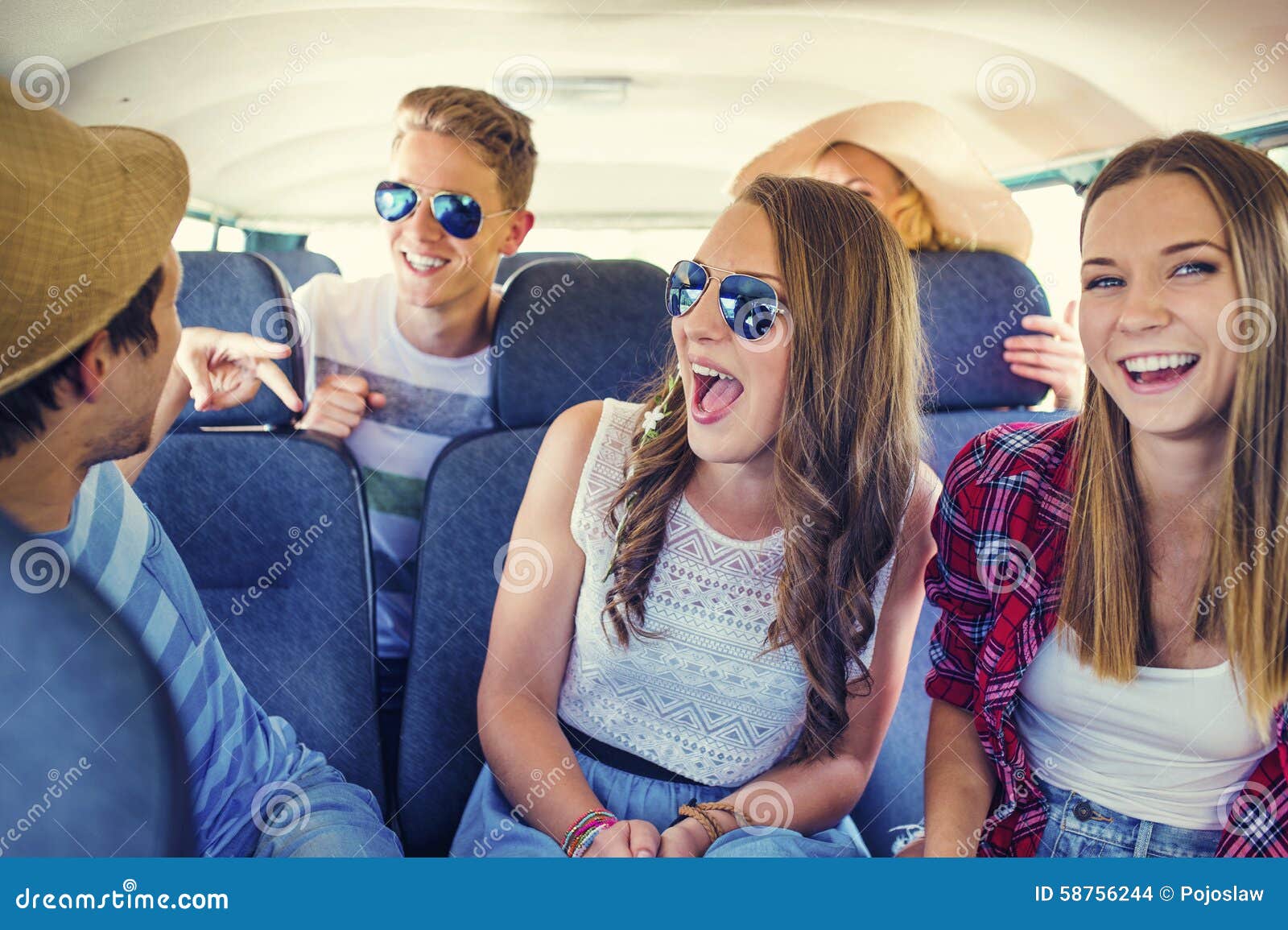 Beautiful Young People a on Road Trip Stock Photo - Image of campervan ...