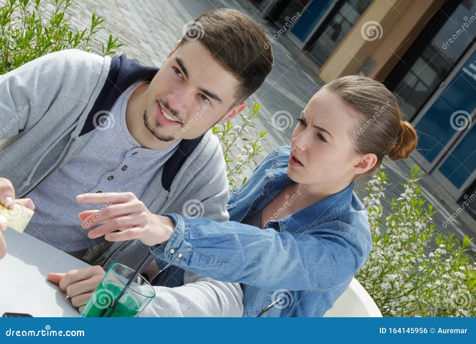 Beautiful Young People Talking at Bar Terrace Stock Photo - Image of ...