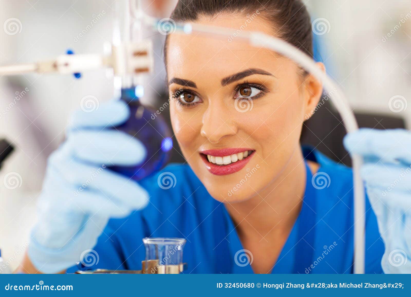 Beautiful young scientist stock photo. Image of adult - 32450680
