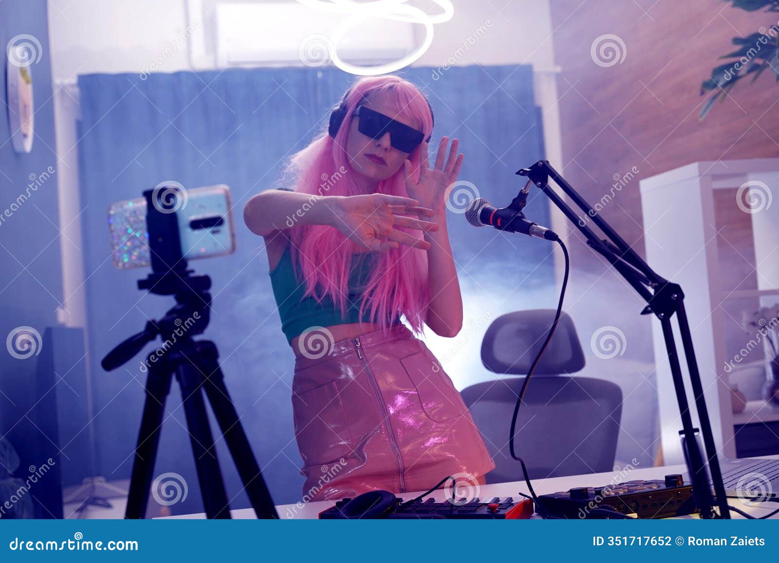 Beautiful Young Singer and Musician Broadcast from Her Home Studio ...