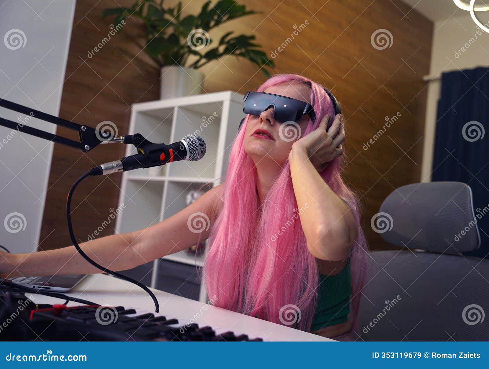 Beautiful Young Singer and Musician Broadcast from Her Home Studio ...