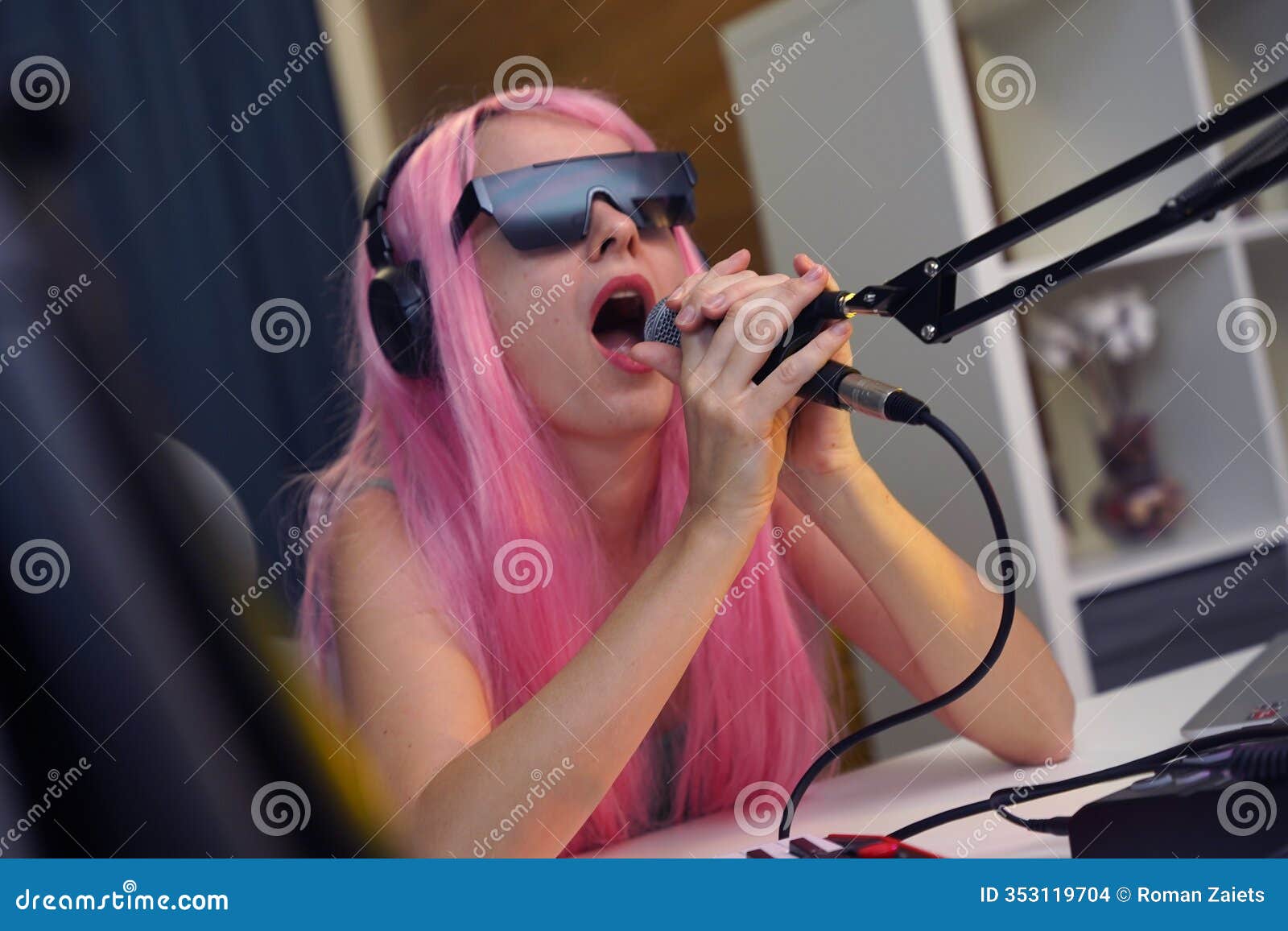 Beautiful Young Singer and Musician Broadcast from Her Home Studio ...