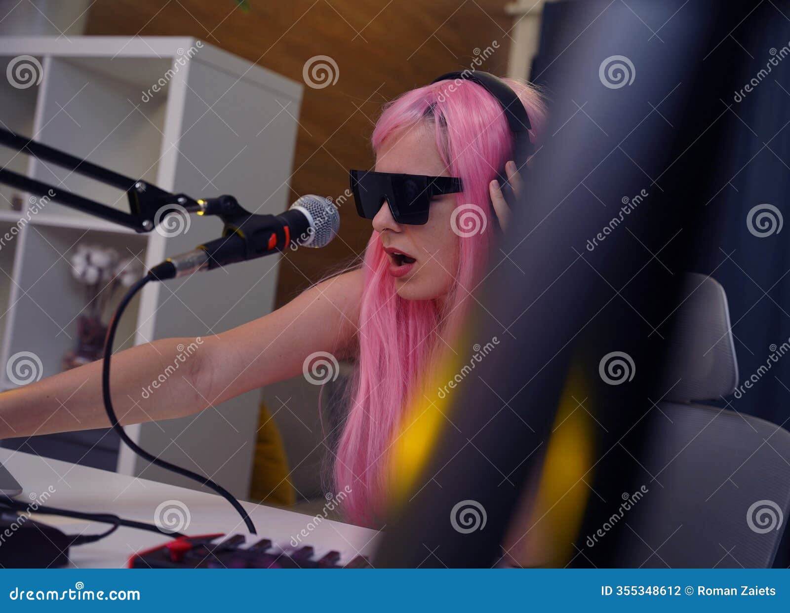 Beautiful Young Singer and Musician Broadcast from Her Home Studio ...