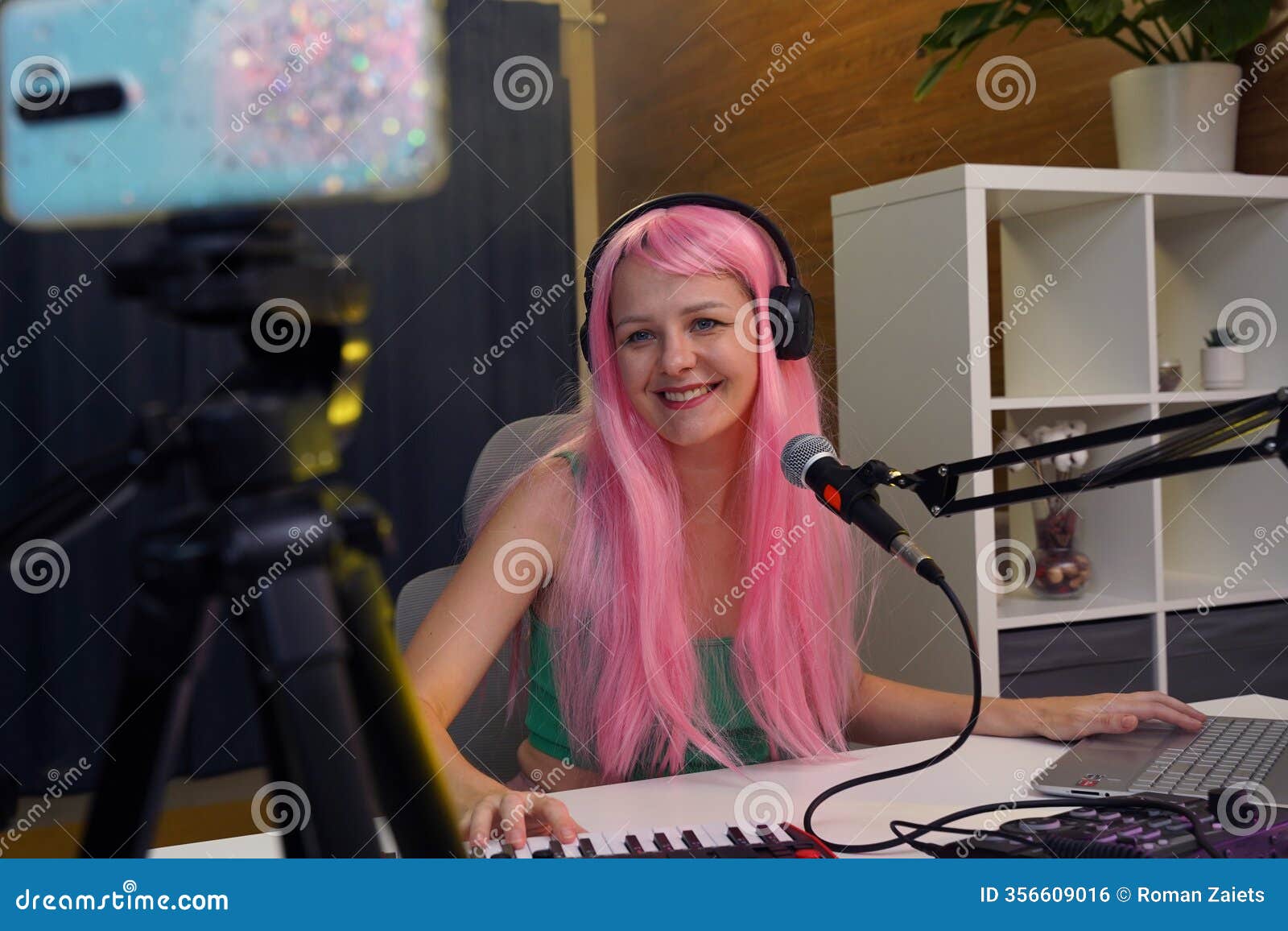 Beautiful Young Singer and Musician Broadcast from Her Home Studio ...