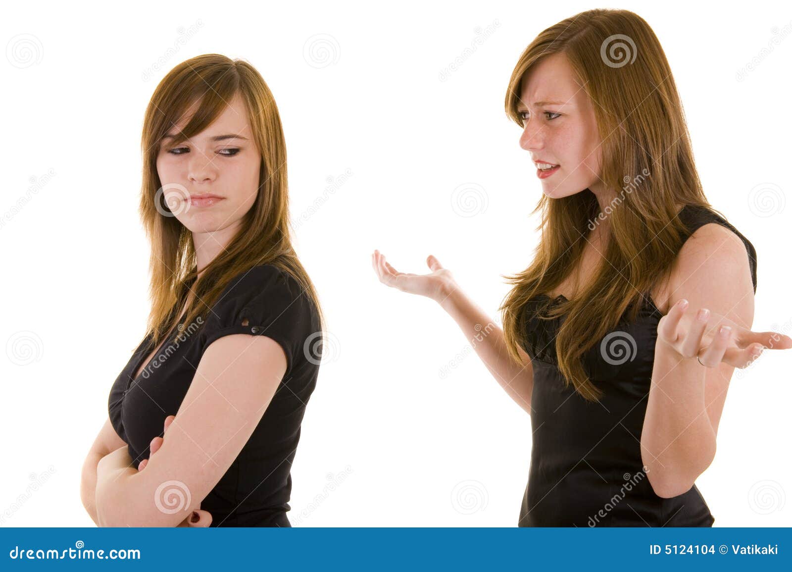 Beautiful Young Sisters Arguing Stock Photo - Image of lady, happy: 5124104