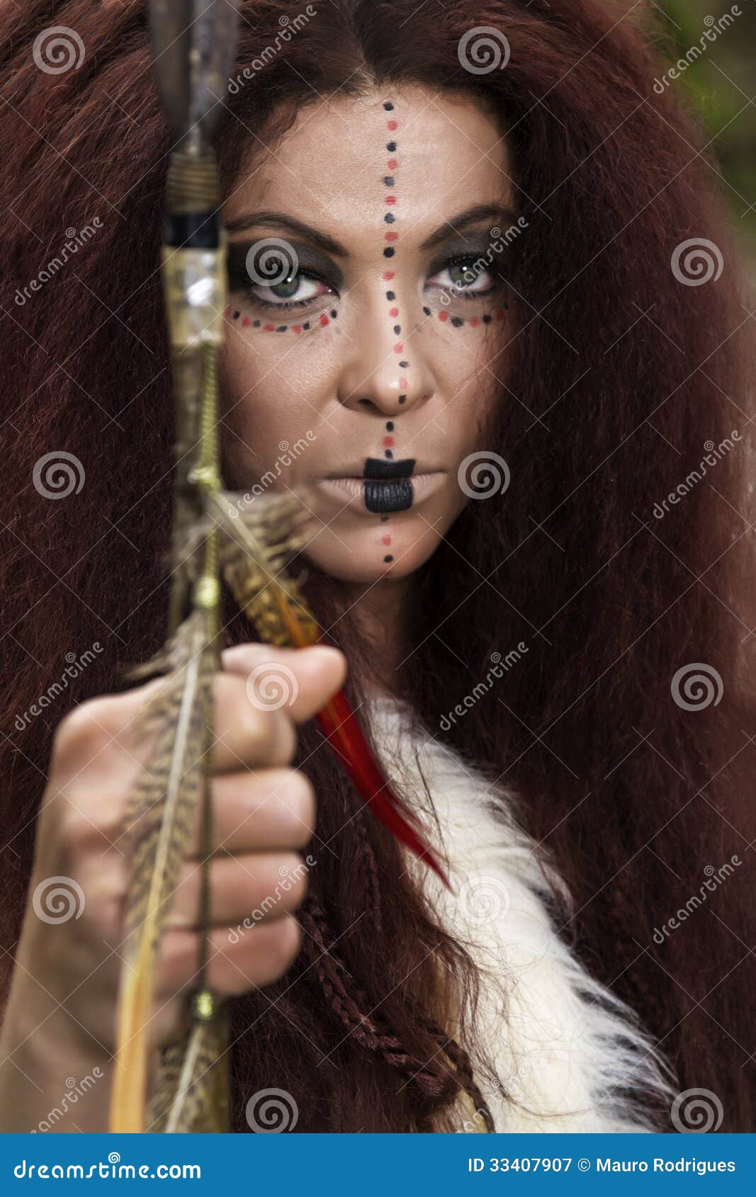 Beautiful Young Strong Hunter Warrior Woman Stock Image - Image of ...