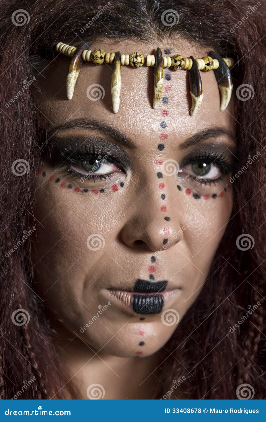 Beautiful Young Strong Hunter Warrior Woman Stock Photo - Image of ...