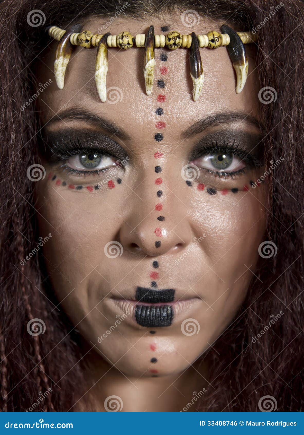 Beautiful Young Strong Hunter Warrior Woman Stock Photo - Image of ...