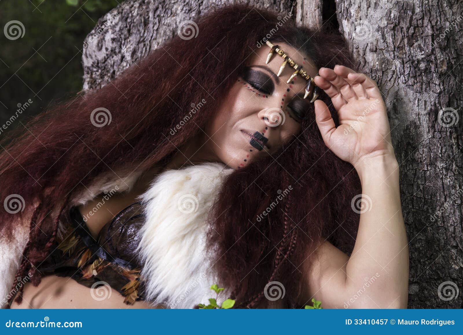 Beautiful Young Strong Hunter Warrior Woman Stock Image - Image of ...