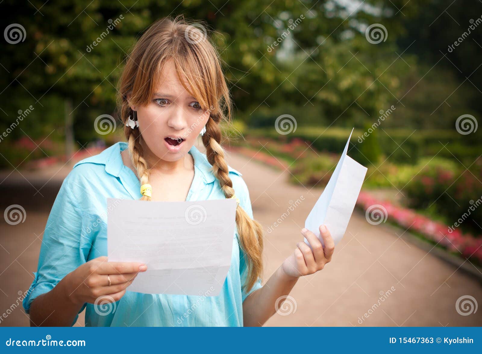 Beautiful Young Student Girl with Letter Stock Image - Image of mail ...