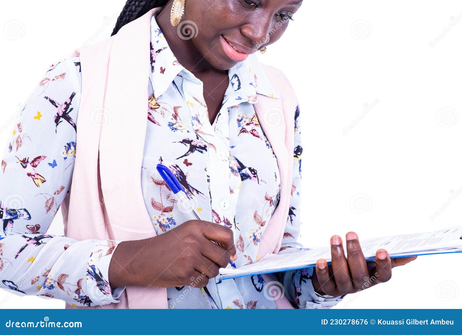 Beautiful Young Student Writing on a Paper Stock Photo - Image of paper ...