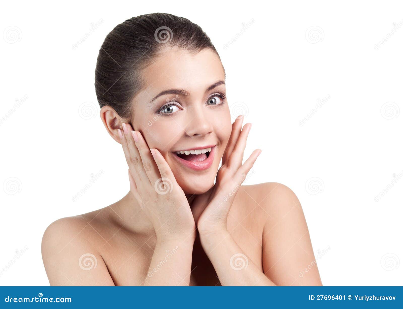 A Beautiful Young Surprised Woman Isolated Stock Image - Image of lady ...